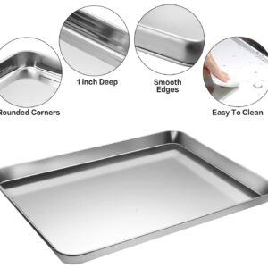 MCIRCO 8 Pcs Glass Baking Dish Set with Lids, 9 Pcs Stainless Steel Baking Sheet Tray Cooling Rack with Silicone Baking Mat Set, For Cooking, Baking