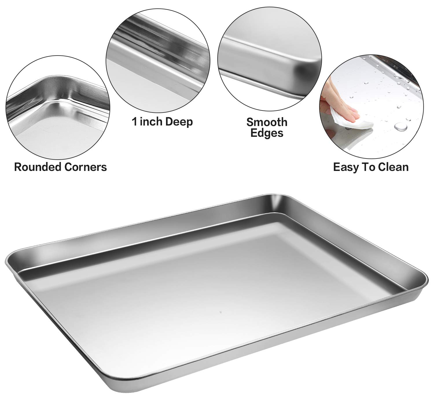 MCIRCO 8 Pcs Glass Baking Dish Set with Lids, 9 Pcs Stainless Steel Baking Sheet Tray Cooling Rack with Silicone Baking Mat Set, For Cooking, Baking