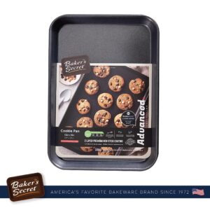 Baker's Secret Nonstick Small Size Cookie Sheet 13" x 9", Carbon Steel Small Size Cookie Tray 2 Layers Food-Grade Coating, Non-stick Cookie Sheet, Bakeware Baking Accessories - Advanced Collection