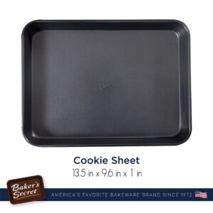 Baker's Secret Nonstick Small Size Cookie Sheet 13" x 9", Carbon Steel Small Size Cookie Tray 2 Layers Food-Grade Coating, Non-stick Cookie Sheet, Bakeware Baking Accessories - Advanced Collection