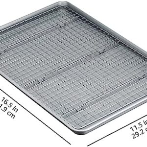 Amazon Basics Nonstick Baking Sheet & Cooling Rack Set, Half Sheet Size - 1 Pack, Gray