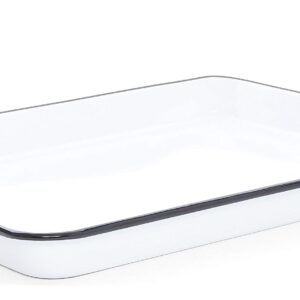 Enamelware Jelly Roll Pan, 16 x 12.25 inches, Vintage White/Black