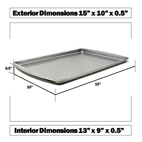 Tribello Half Cookie Sheet Pan 15 X 10 Inch Cake Pan For Baking Aluminum - Pack of 6