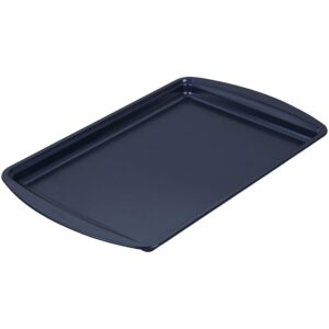 wilton diamond-infused non-stick navy blue medium baking sheet, 15.2 x 10.2-inch, steel