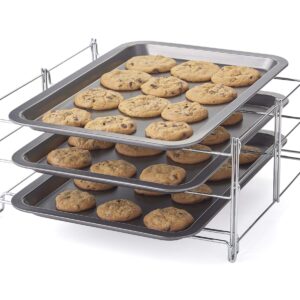 Nifty Solutions Insert with 3 Non-Stick, One Size, 3 Tier Baking Rack WITH Cookie Sheets