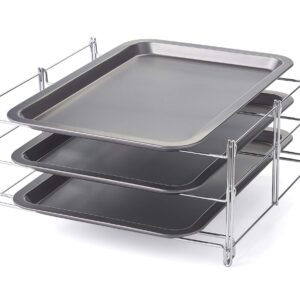 Nifty Solutions Insert with 3 Non-Stick, One Size, 3 Tier Baking Rack WITH Cookie Sheets