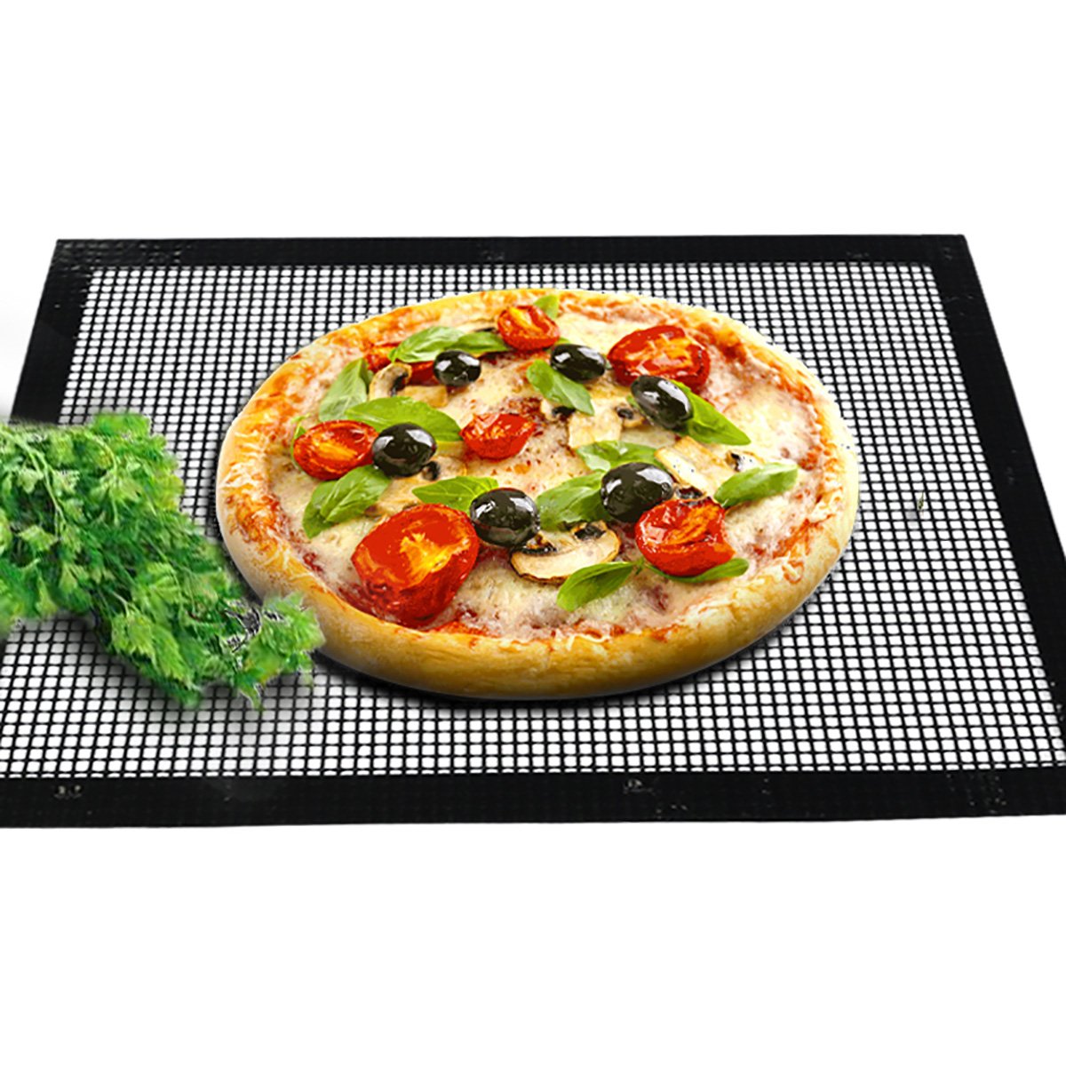 Bluedrop Baking Sheets Oven Liners Crisper Toaster Mesh Crispy Sheets Perforated PTFE Baking Liners For Pizza Non Stick Pads