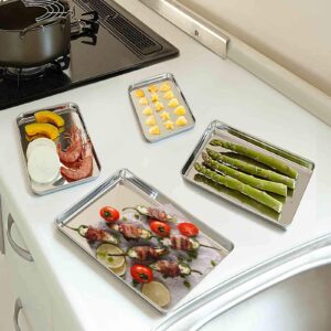 TeamFar Baking Sheet with Rack Set of 8, Cookie Sheet Baking Pans Stainless Steel Bakeware with Cooling Rack Set, Non Toxic & Healthy, Mirror Finish & Rust Free, Easy Clean & Dishwasher Safe