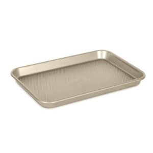 Glad Premium Nonstick Cookie Sheet – Heavy Duty Baking Pan with Raised Diamond Texture, Small, Gold