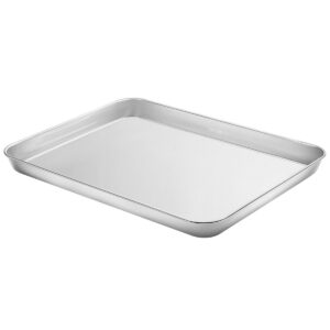 Yododo Baking Sheets Set of 4, Stainless Steel Cookie Pan For Oven, Size 12.25 x 9.65 x 1 inch, Heavy Duty Easy Clean