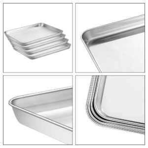 Yododo Baking Sheets Set of 4, Stainless Steel Cookie Pan For Oven, Size 12.25 x 9.65 x 1 inch, Heavy Duty Easy Clean