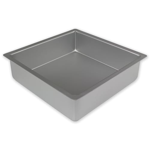 PME Professional Aluminum Square Cake Pan (14 x 14 x 3), Standard, Silver