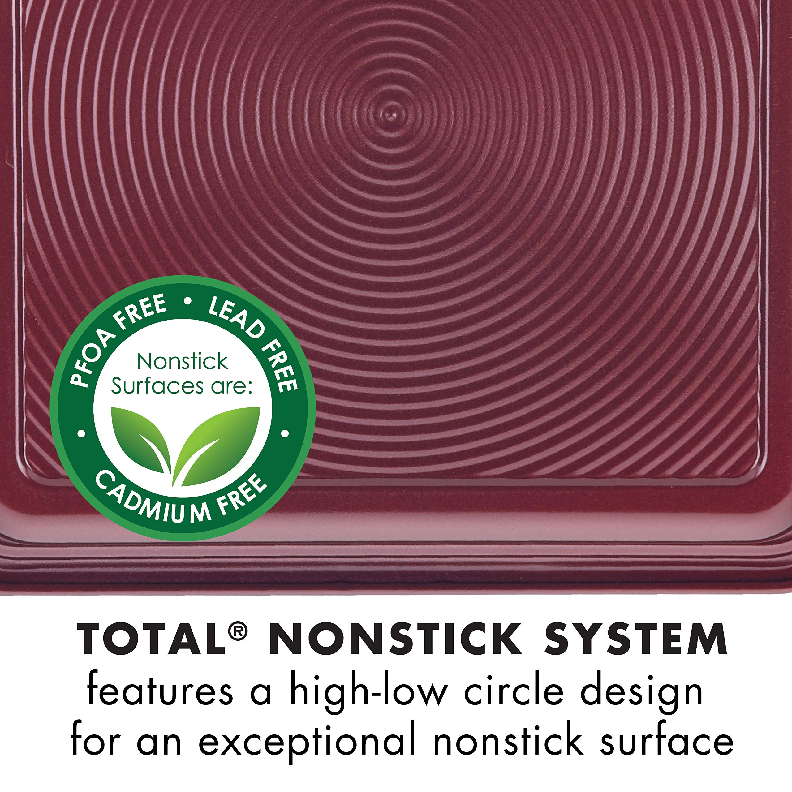 Circulon Nonstick Bakeware Set, Nonstick Cookie Sheet / Baking Sheet with Cooling Rack - 2 Piece, Merlot Red