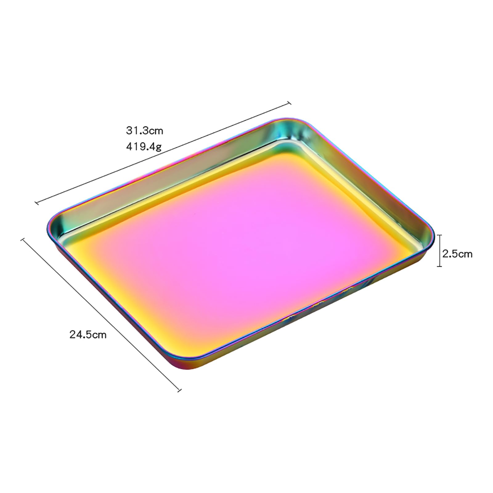 Meisha Baking Tray, Stainless Steel Baking Cookie Sheet, Rimmed Pan Baking, Non Toxic & Healthy, Mirror Finish & Rust Free, Easy Clean & Dishwasher Safe - Rainbow