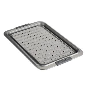 anolon 2-piece steel crisper pan set, graphite