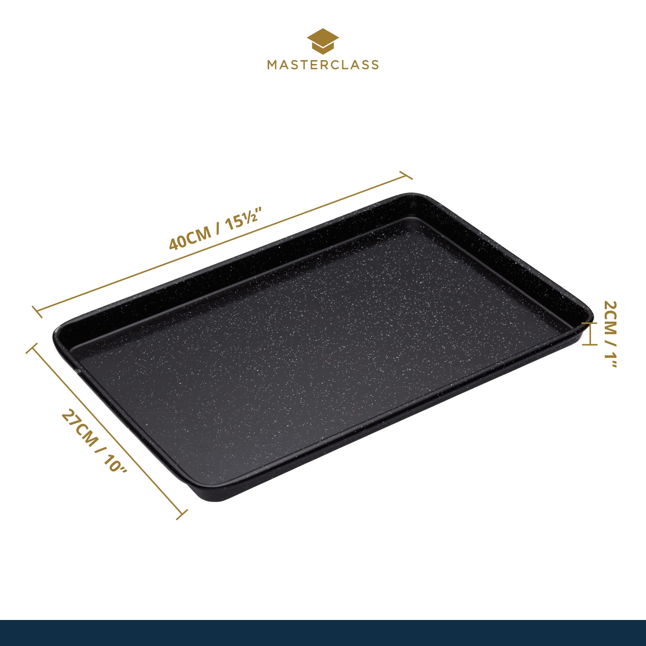 KitchenCraft MasterClass Professional Large Baking Tray, Vitreous Enamel, 39 x 27 cm