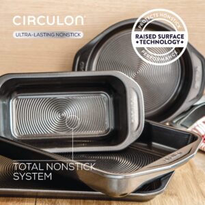 Circulon Ultimum Small Baking Tray Non Stick - Small Oven Tray, Durable Carbon Steel, Freezer & Dishwasher Safe Bakeware, Black, 29.2 x 19.8 x 2.5cm