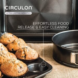 Circulon Ultimum Small Baking Tray Non Stick - Small Oven Tray, Durable Carbon Steel, Freezer & Dishwasher Safe Bakeware, Black, 29.2 x 19.8 x 2.5cm