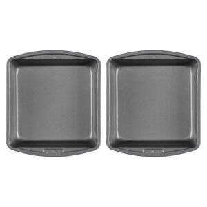 goodcook 2pk set 8x8 baking pan, 2 pack, gray