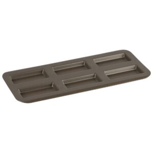 gobel 380 x 180 mm non-stick 6-hole financier mould, brown