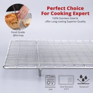 Prestige Baking Cooling Rack 11.5 x 16.5 in Cookware. Air Frying, Baking & Cooking. BPA free, food grade & thick. 100% stainless steel. Chef, professional cook approved.