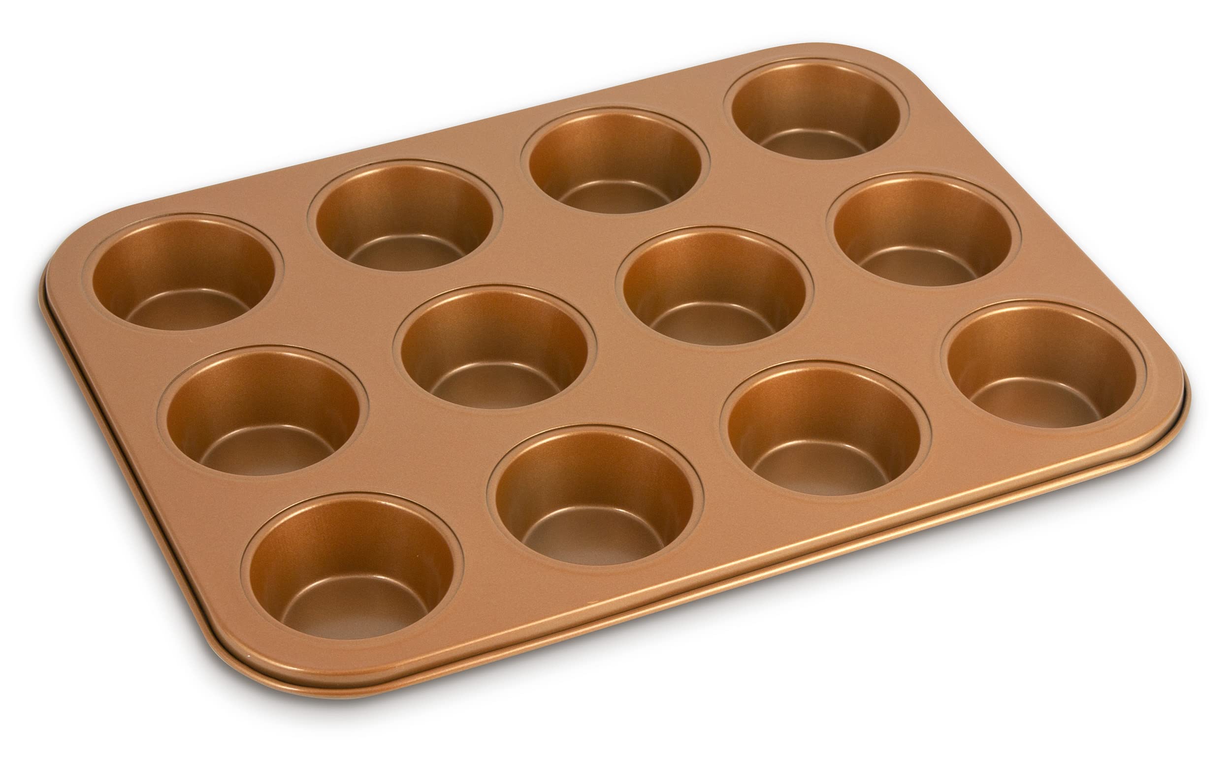 Eternal Living Copper Nonstick Bakeware Set (Cake Pans, Cupcake Tray, & Cookie Sheets, 6 Piece)