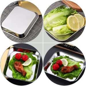 1pc Stainless Steel Dinner Plate Pork Chop Plate BBQ Plate Outdoor Camping Plate Candle Holder Tray BBQ Platter for Kids Stainless Steel Tableware Food Baby Sushi Plate