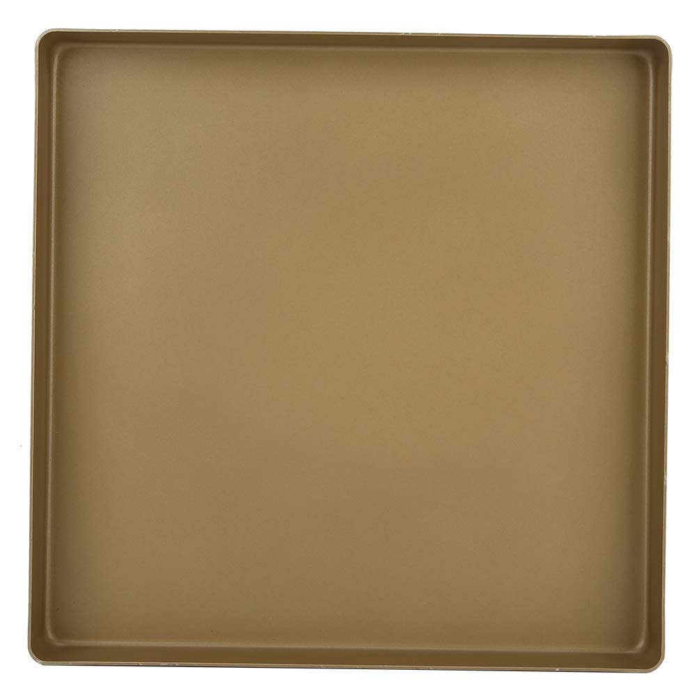 Aluminum Alloy Non-Stick Baking Tray, Square Shape Baking Sheet 28 x 28 x 3 cm, Gold