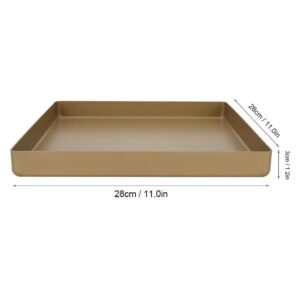 Aluminum Alloy Non-Stick Baking Tray, Square Shape Baking Sheet 28 x 28 x 3 cm, Gold