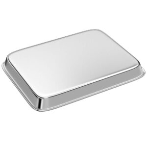 Ubrand Toaster Oven Tray Pans,Small Baking Sheet Stainless Steel Toaster Oven Baking Pan and Cookie Sheet,Rectangle Size 10.8 x 8.4 x 1.4 inch,Mirror Finish and Anti-Rust,Thick and Sturdy(2 Pieces)