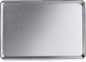 truecraftware 18" x 26" stainless steel full size sheet pan 20 gauge- bakeware baking pan baking sheet baking tray cookie sheet for oven perfect for baking roasting heavy duty & rust free