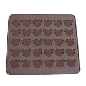 Allforhome 30-tray Bear Head Silicone Macaroon Mat Homemade Pastry Cookie Sheet Baking Mat