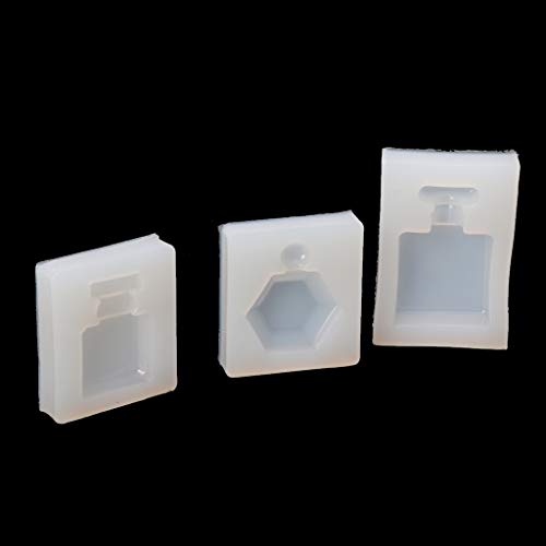 HELYZQ 3Pcs Perfume Bottle Silicone Epoxy Resin Mold Pendant Candy Chocolate Cake Mould