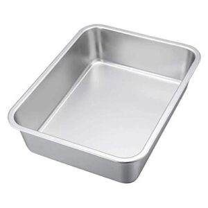 lasagna pan, rectangular cake pan roaster pasta baking cookie sheet pan stainless steel, heavy duty & durable