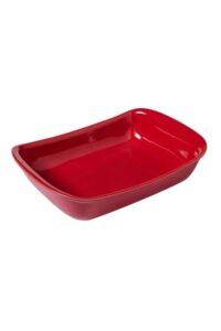 pyrex supreme oven dish, ceramic, red