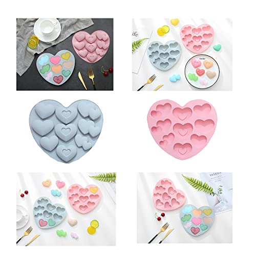 Silicone Square Cake Baking Pan Bakeware Brownie Pan+2 Silicone Heart Cake Pan, Mold a set of 3