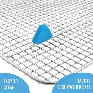 KPKitchen Silicone Baking Mats Set of 5 and Baking Sheet with Rack Set - 2 Half Sheets Mats + 1 Quarter Sheet Liner + 1 Round & 1 Square Cake Mat - Aluminum Pan + Stainless Steel Cooling Rack