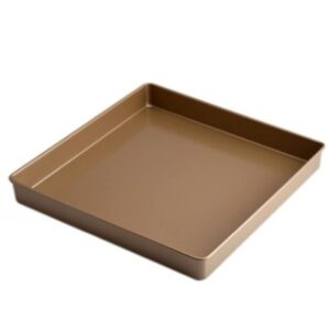 tanghao square baking pan, 11x11 inch nonstick square cake panbaking sheet pansquare cookie sheet, carbon steel & champagne gold