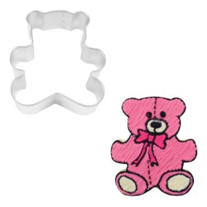 r&m teddy bear 5" cookie cutter in durable, economical, tinplated steel