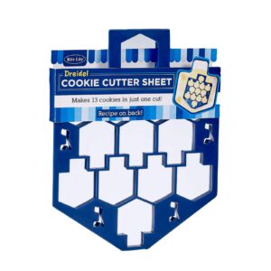 Rite Lite Hanukkah Dreidel Cookie Cutter Sheet - Jewish Holiday Party Favors, Goodie Bag Rewards, Chanukah Kids Hostess Gifts, Cooking Kitchen Accessories