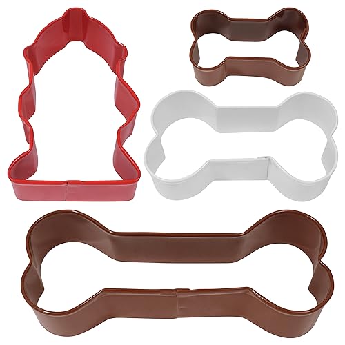 R&M International Dog Bone Cookie Cutters, Assorted Bones and Fire Hydrant, 4-Piece Set