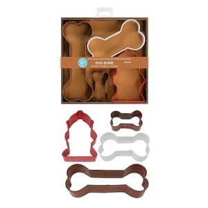 R&M International Dog Bone Cookie Cutters, Assorted Bones and Fire Hydrant, 4-Piece Set