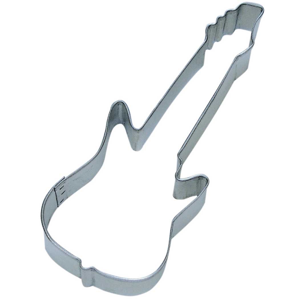 R&M Electric Guitar Cookie Cutter 5 Inch – Stainless Steel Cookie Cutters – Electric Guitar Cookie Mold