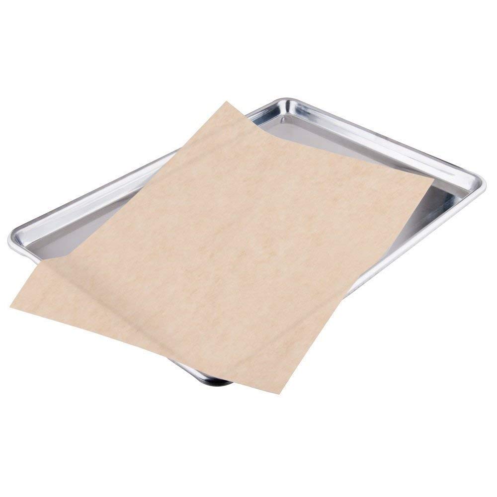 CHEFworth Unbleached Quilon Treated Natural Brown Parchment Paper Baking Sheets Pan Liner 8x12 100 Sheets for 1/4 pan