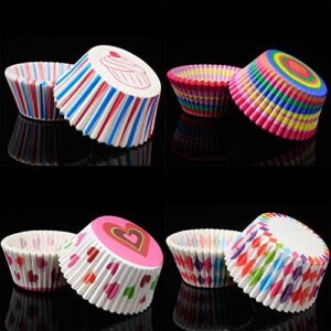 Tosnail 1000 Pack Paper Baking Cups Cupcake Liners Muffin Liner - Assorted 10 Styles