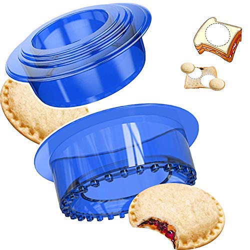 Sandwich Cutters Sealers Set Uncrustables Sandwich Cookie Bread Pancake Maker Perfect for Kids Lunchbox and Bento Box (BLUE) …