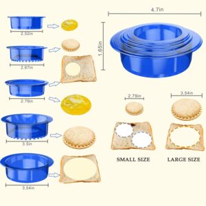 Sandwich Cutters Sealers Set Uncrustables Sandwich Cookie Bread Pancake Maker Perfect for Kids Lunchbox and Bento Box (BLUE) …