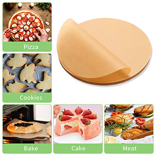 Melala 200Pcs Parchment Paper Rounds 7 Inch, Unbleached Non-Stick Precut Parchment Paper Liners for Tortilla Press, Air Fryer, Round Cake Pan,Springform Pan,Toaster Oven(Unbleached)