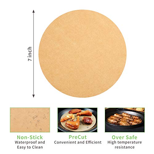 Melala 200Pcs Parchment Paper Rounds 7 Inch, Unbleached Non-Stick Precut Parchment Paper Liners for Tortilla Press, Air Fryer, Round Cake Pan,Springform Pan,Toaster Oven(Unbleached)