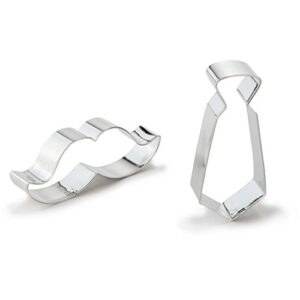 bakerpan stainless steel cookie cutter tie & mustache set